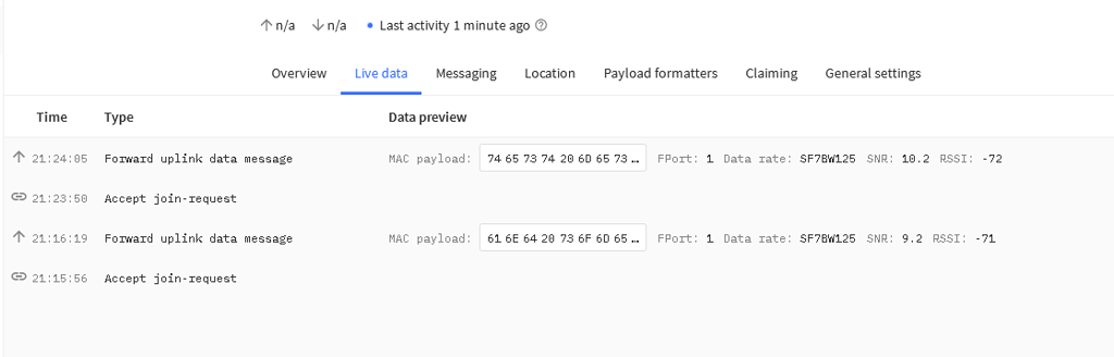 Rak811 node Joins but no data is visible - The Things Stack v3 - The Things Network