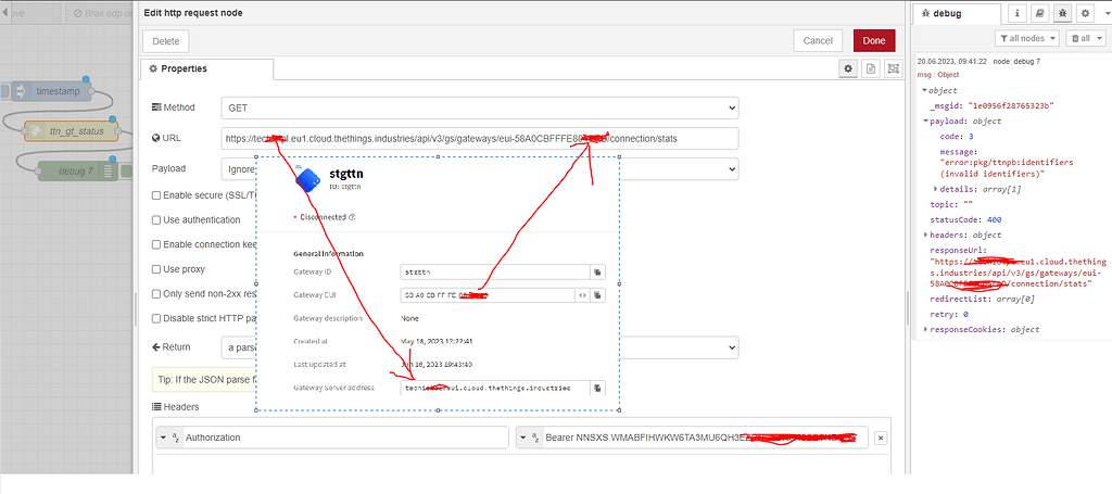 Get gateway status with node-red - The Things Network