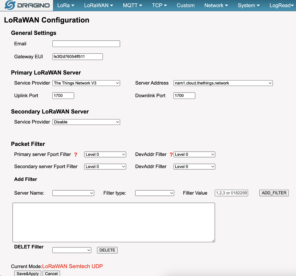 DLOS8N gateway not connecting to TTN Server - Gateways - The Things Network