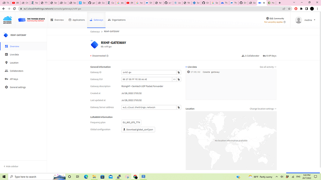risingHF gateway + Semtech UDP - gateways - The Things Network
