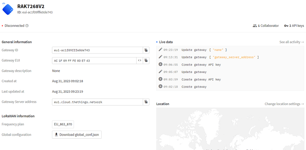 RAK7268V2 won't connect to TTN - RAK Gateways - The Things Network
