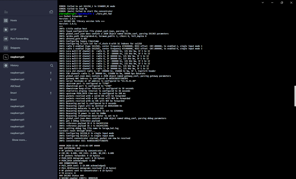 SX1302 Using Semtech packet forwarder can not register the gateway ...