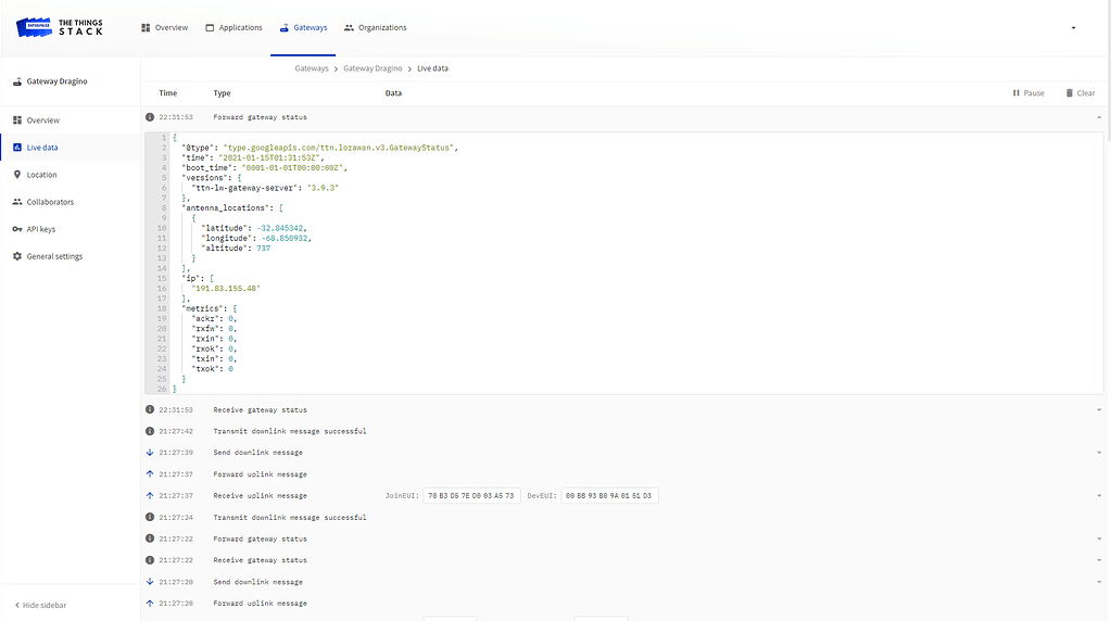 The things stack v3 gps location - The Things Network