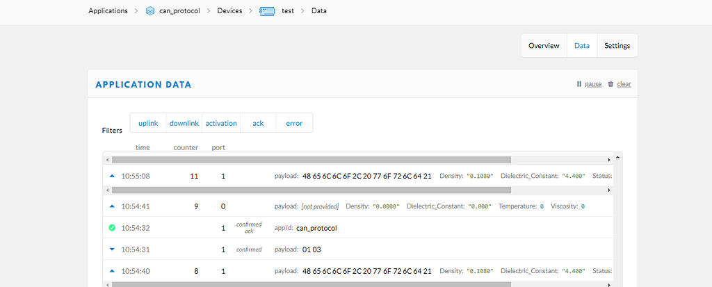 Uplink shows "Payload Not Provided" after giving downlink from the TTN to node - The Things Network
