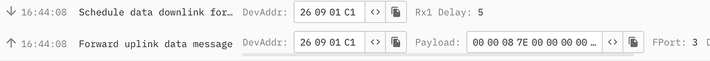Data downlink in logs after each uplink - The Things Stack v3 - The Things Network