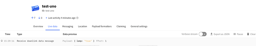 Thingsuno doesnt see downlink message - The Things Stack v3 - The Things Network
