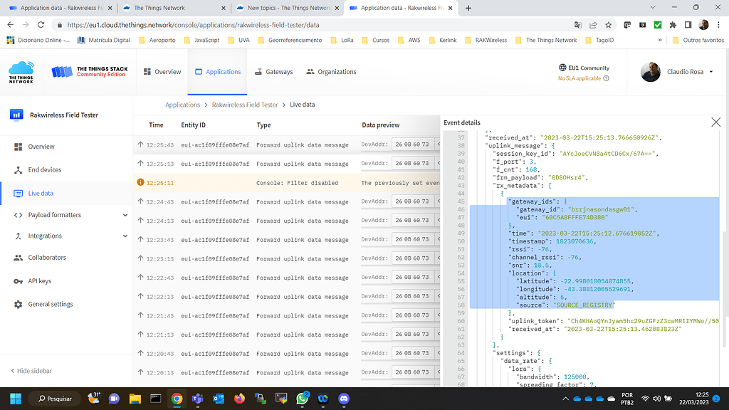 Multiples Gateways locations in the TTN payload - Gateways - The Things ...