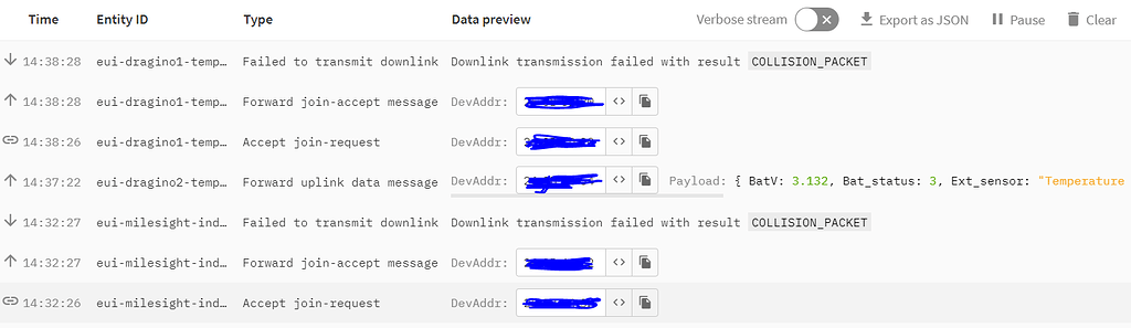Downlink transmission failed with result COLLISION_PACKET - End Devices (Nodes) - The Things Network