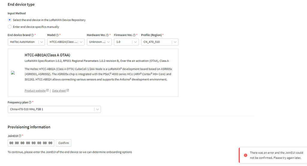 TTS OS error registering device using the repository - TTN Network and Services - The Things Network