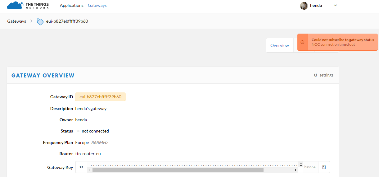 Connection to TTN host - Gateways - The Things Network
