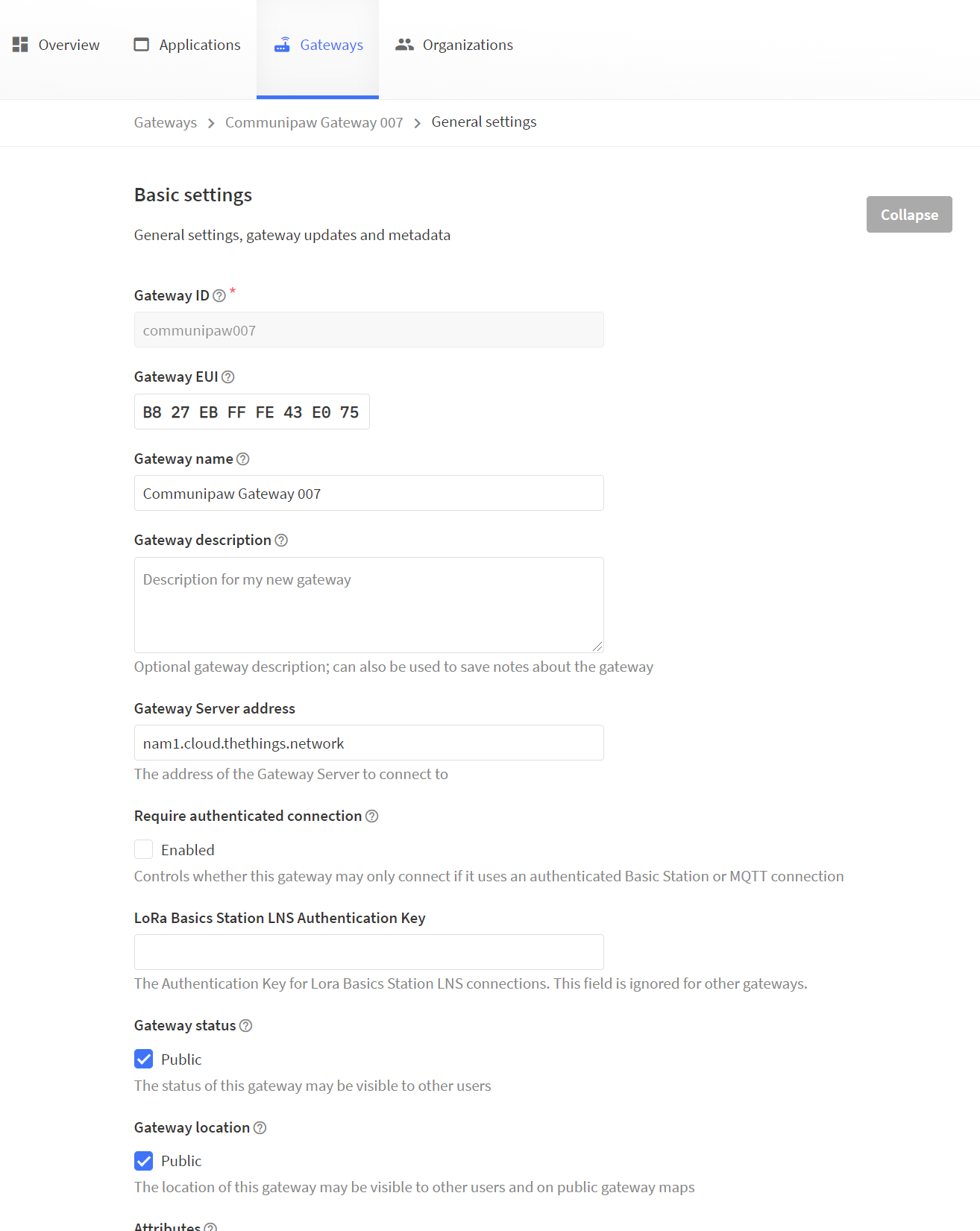 RAK2243 Pi Hat Gateway (RAK7243) won't connect to TTN - The Things Stack v3 - The Things Network