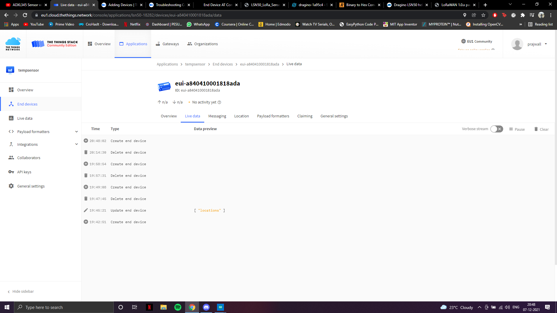 Dragino LSN50 help - Dragino - The Things Network