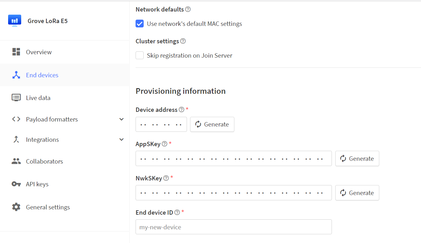 Where to input DevEui, APppEui on the new TTN version - End Devices (Nodes) - The Things Network